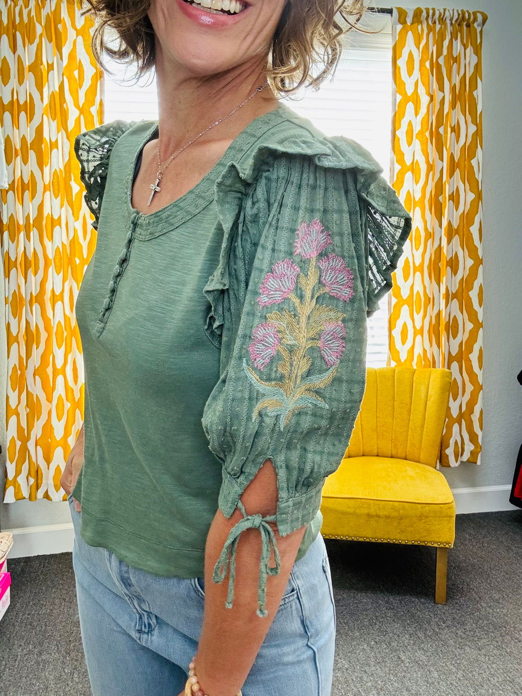 Slate Green Keely Top – Turquoise Peacock Boutique